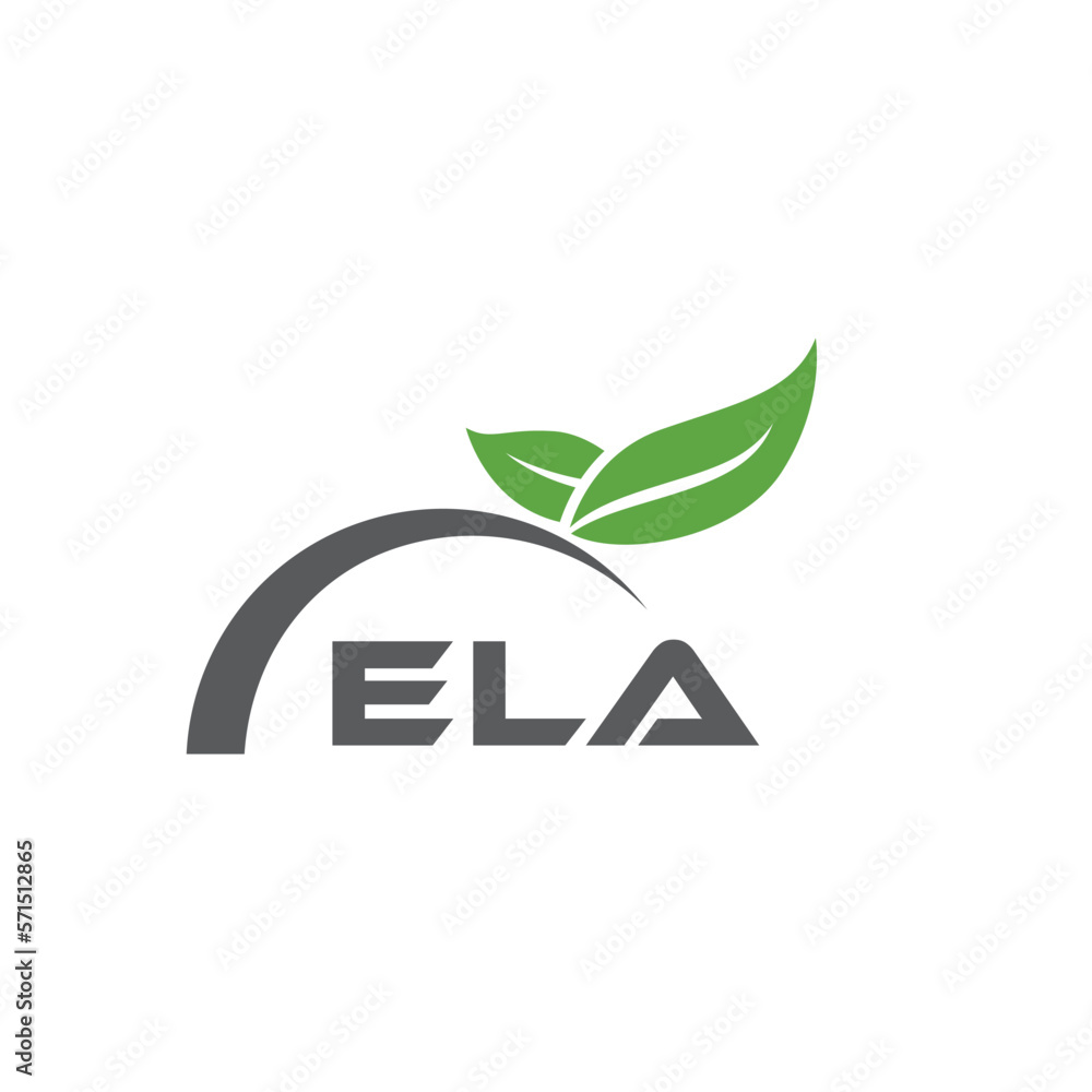 ELA letter nature logo design on white background. ELA creative ...