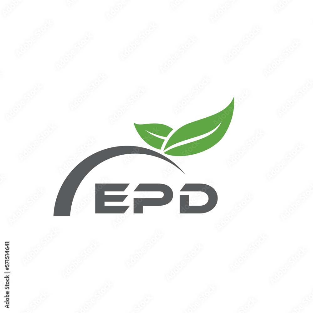 EPD letter nature logo design on white background. EPD creative ...