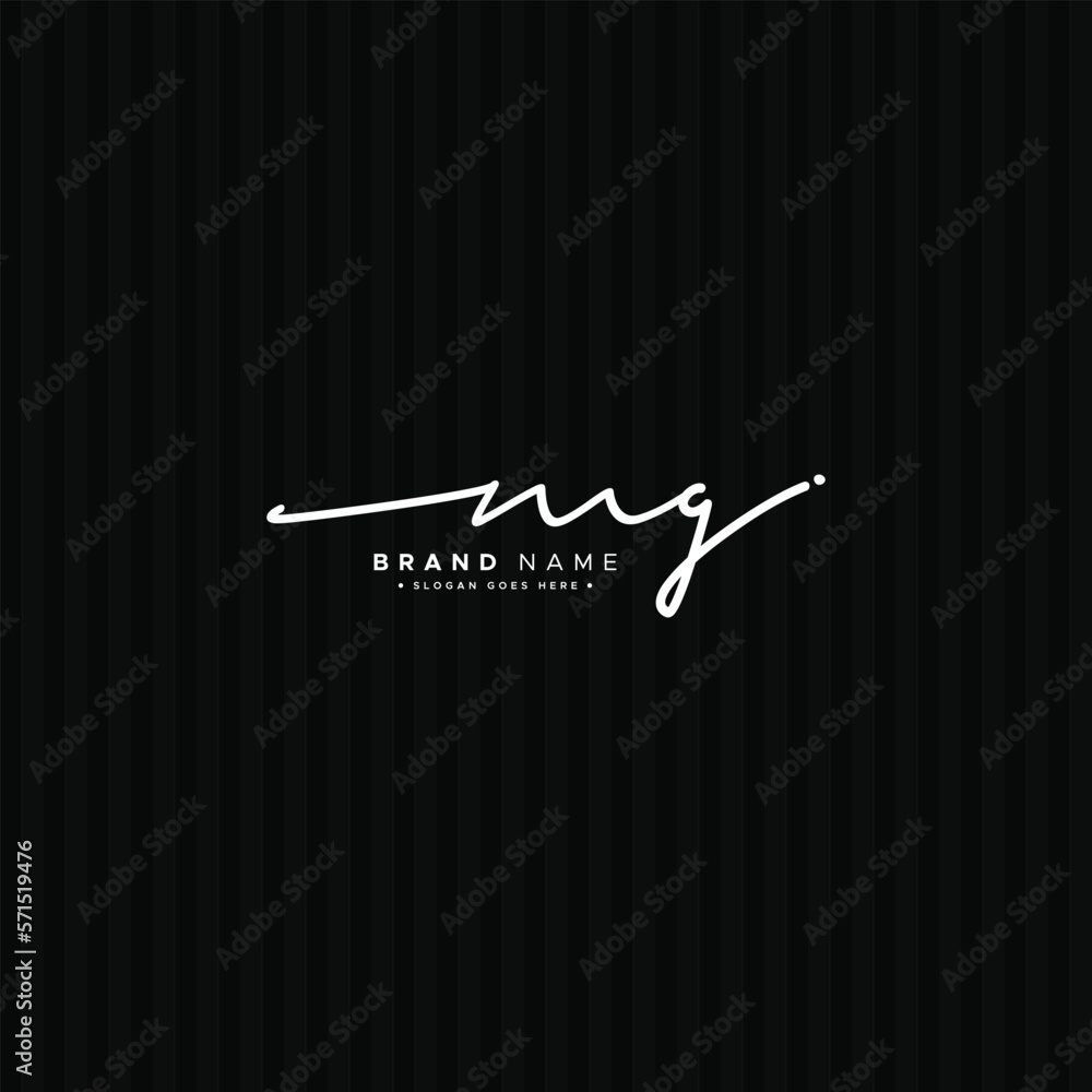 Simple Signature Logo for Alphabet MG - Handwritten Signature for ...