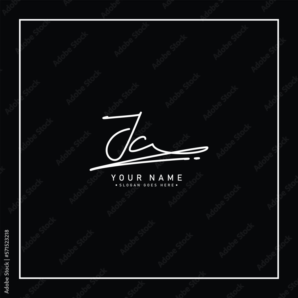 Simple Signature Logo for Alphabet JC - Handwritten Signature for ...