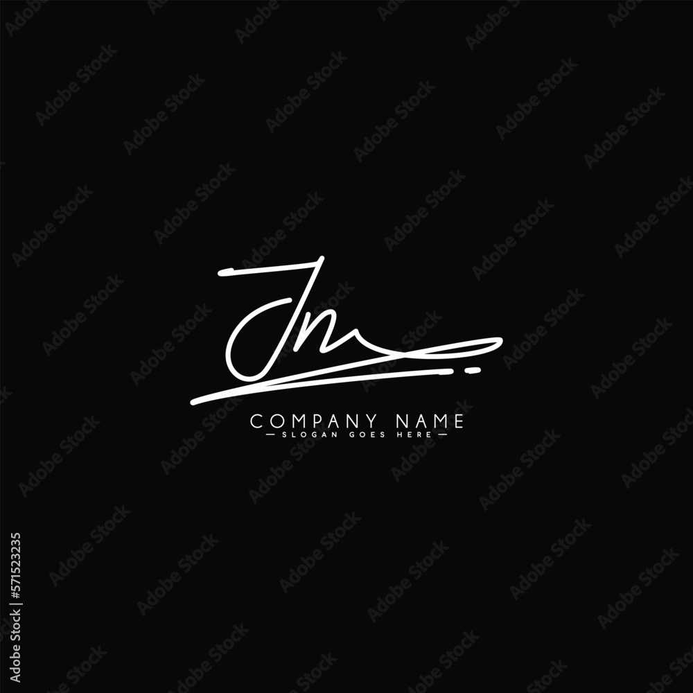 Simple Signature Logo for Alphabet JN - Handwritten Signature for ...