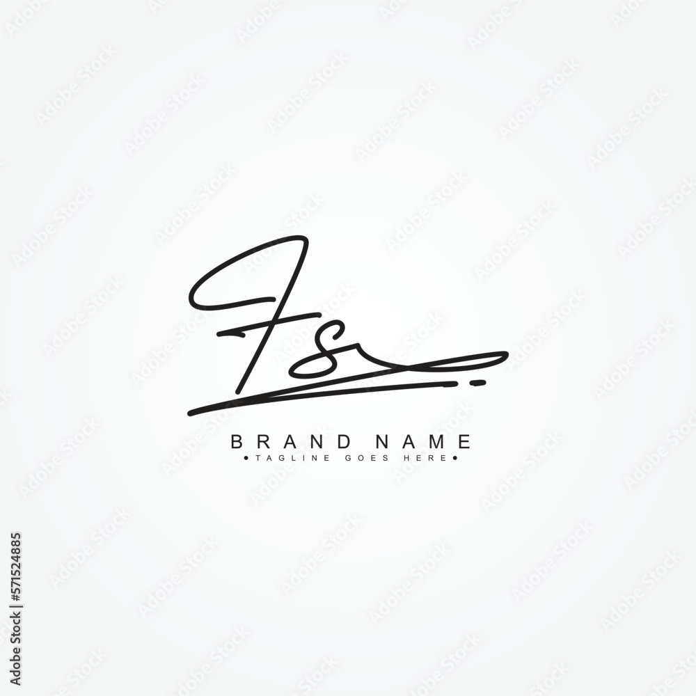 Simple Signature Logo for Alphabet FS - Handwritten Signature for ...