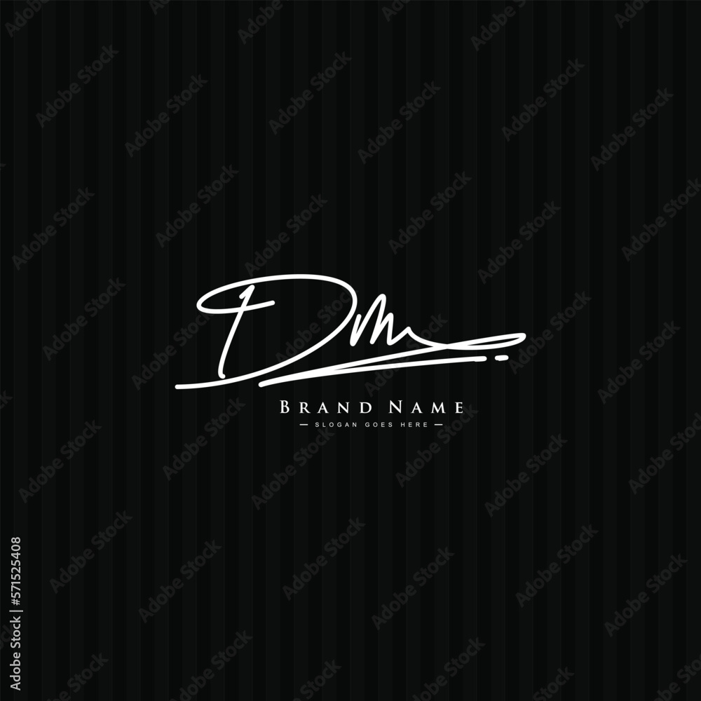 DM Handwritten Signature logo - Vector Logo Template for Beauty ...