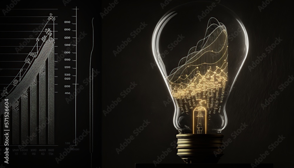 Double exposure of electricity and energy price increase and graphic ...