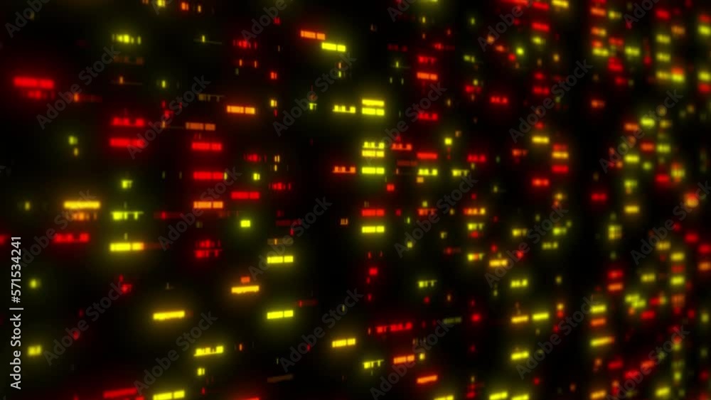 Numbers Moving right to left Matrix Background, yellow and red dot Loop ...