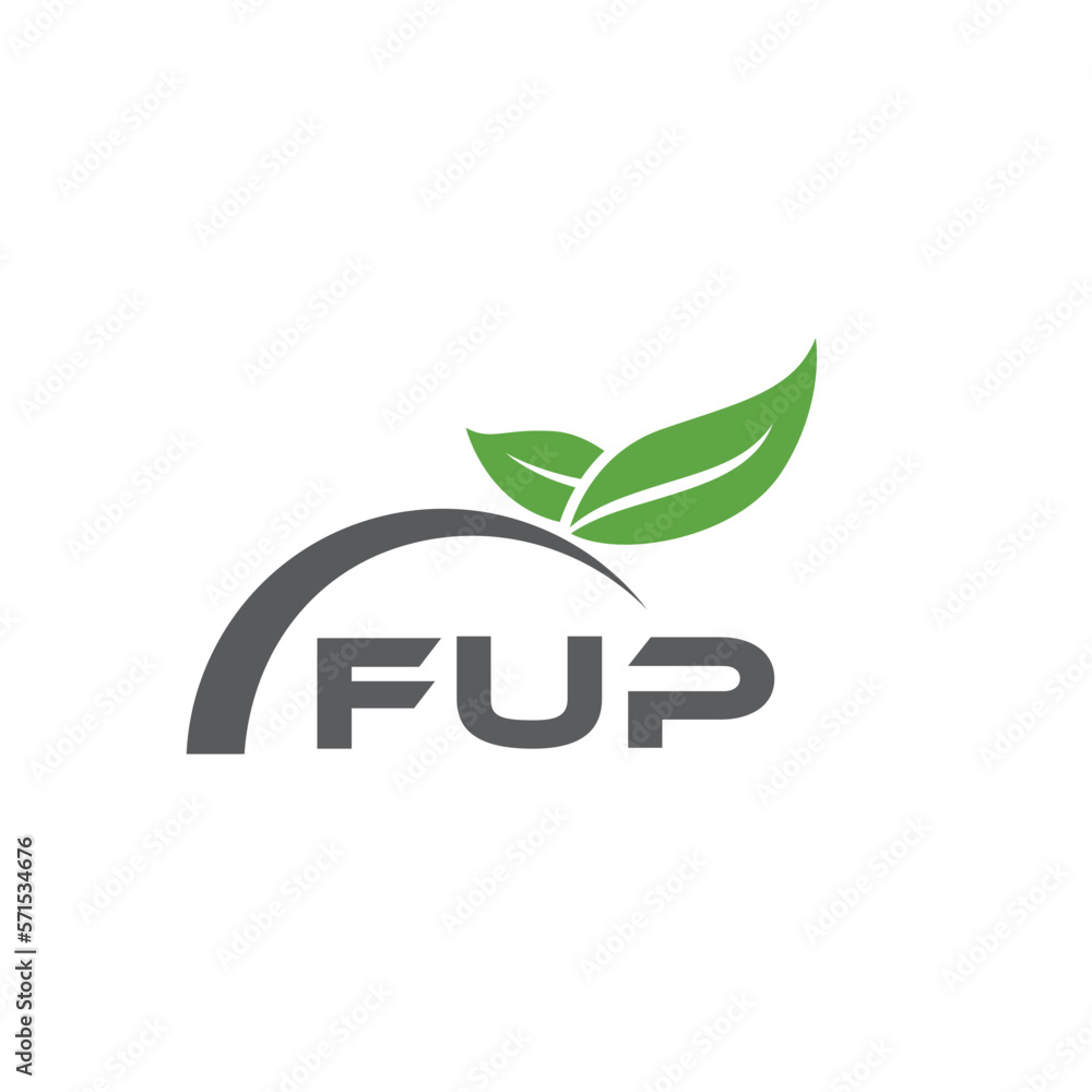 FUP letter nature logo design on white background. FUP creative ...