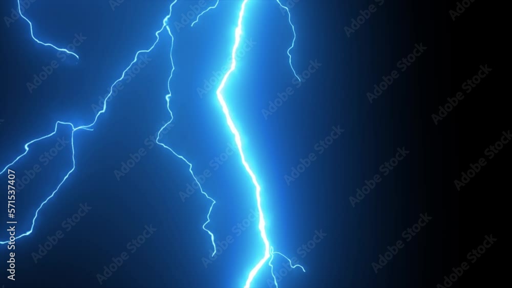 3d Realistic Lightning Strikes On Black Background, Lightning Strikes ...