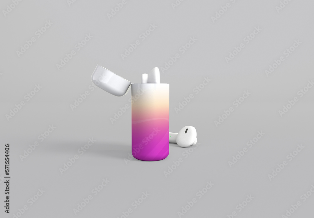 Earpods Side Box Mockup Stock Template | Adobe Stock