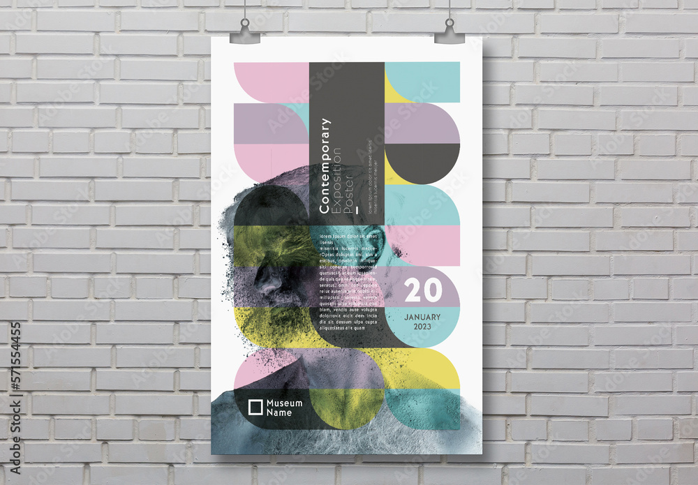 Modern Museum Exposition Poster Stock Template | Adobe Stock