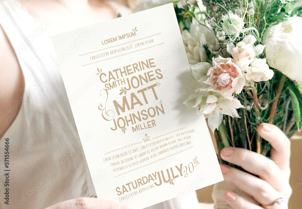 Wedding Invitation Typography Stock Template | Adobe Stock