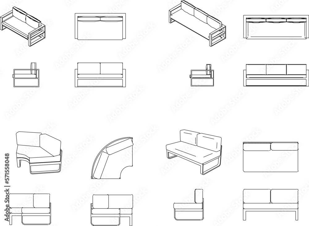 Vector sketch illustration of relaxing sofa chair Stock Vector | Adobe ...