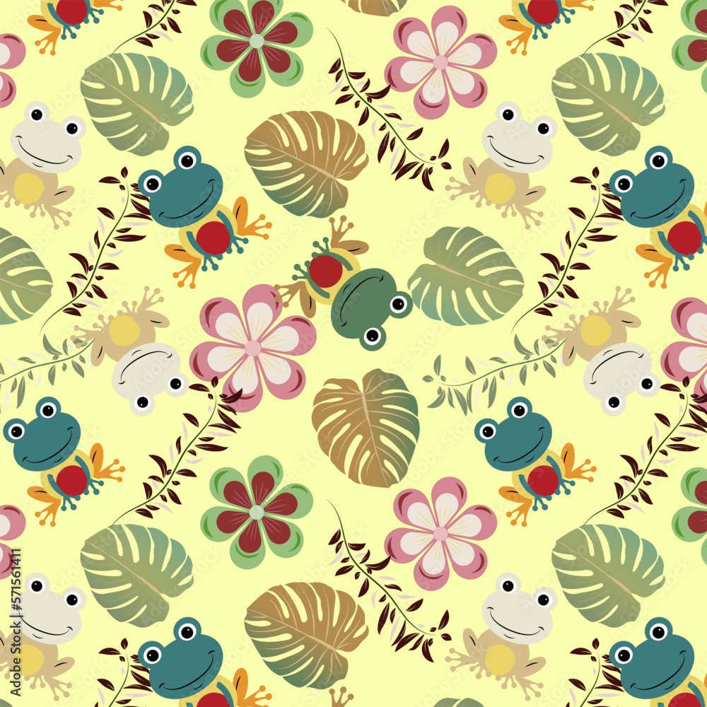 Vecteur Stock Seamless pattern of reseda green,myrtle green,fire brick ...