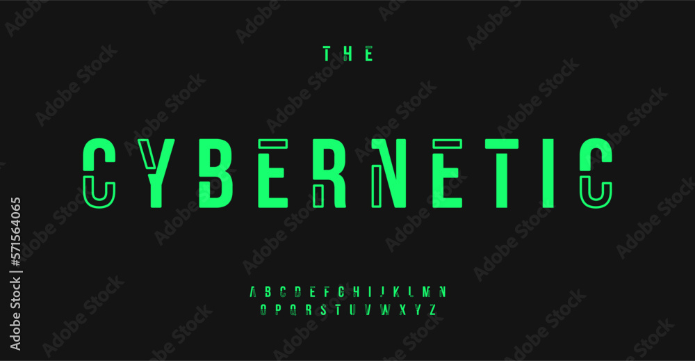 Cyber alphabet, futuristic high letters, geometric font for cybernetic ...