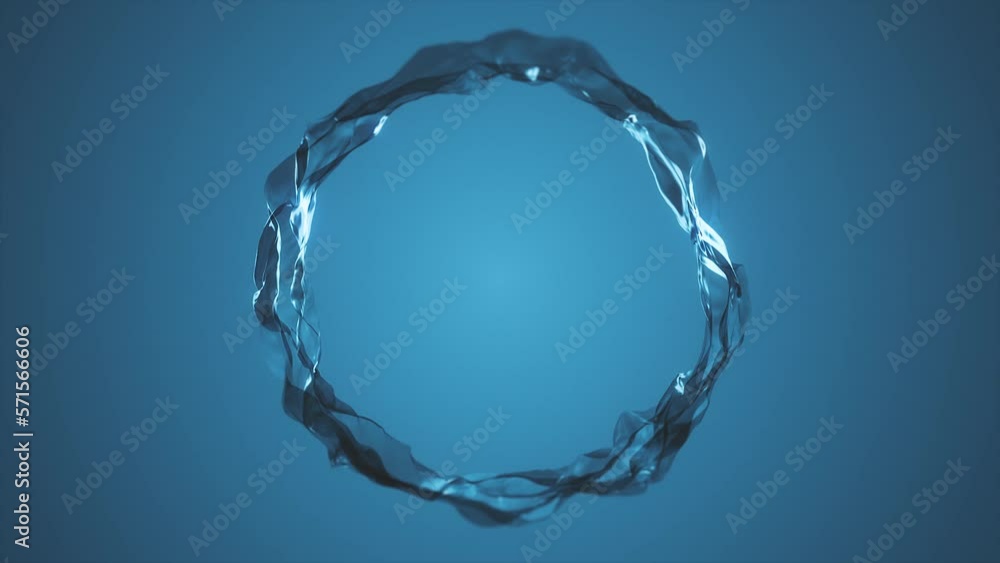 Ring Of Water Flowing Background Loop/ 4k animation of an abstract 3d ...