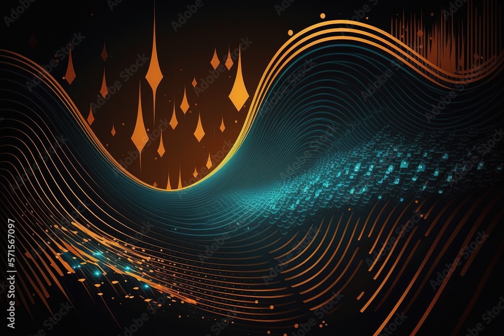 Futuristic wave, Futuristic data stream vector background. Data vortex ...