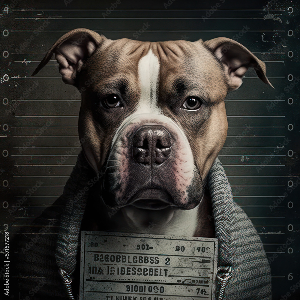 mugshot of bad dog arrested by police. generative ai Stock Illustration ...