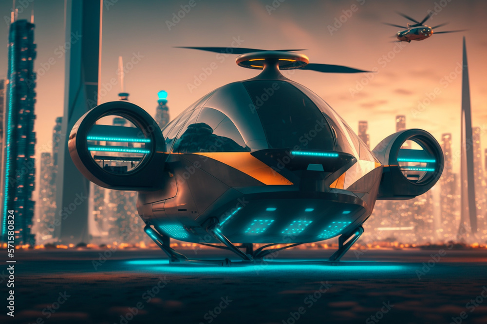 Future of urban air mobility, city air taxi, UAM urban air mobility ...