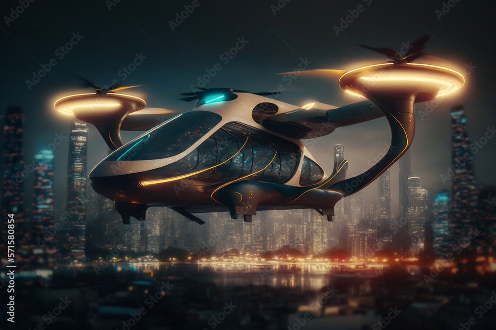 Future of urban air mobility, city air taxi, UAM urban air mobility ...