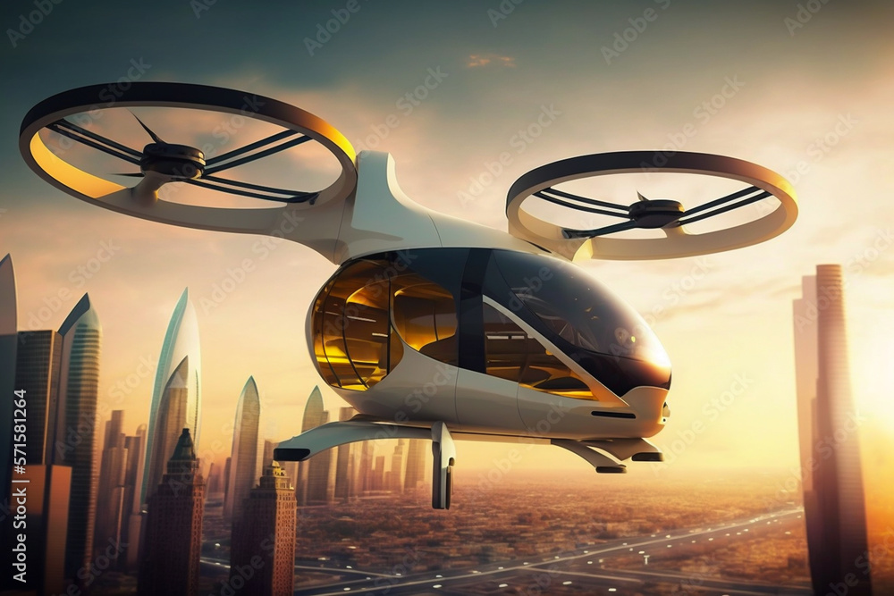 Future of urban air mobility, city air taxi, UAM urban air mobility ...