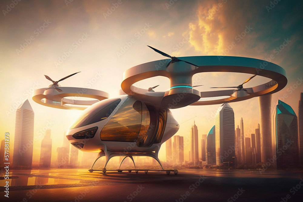 Future of urban air mobility, city air taxi, UAM urban air mobility ...