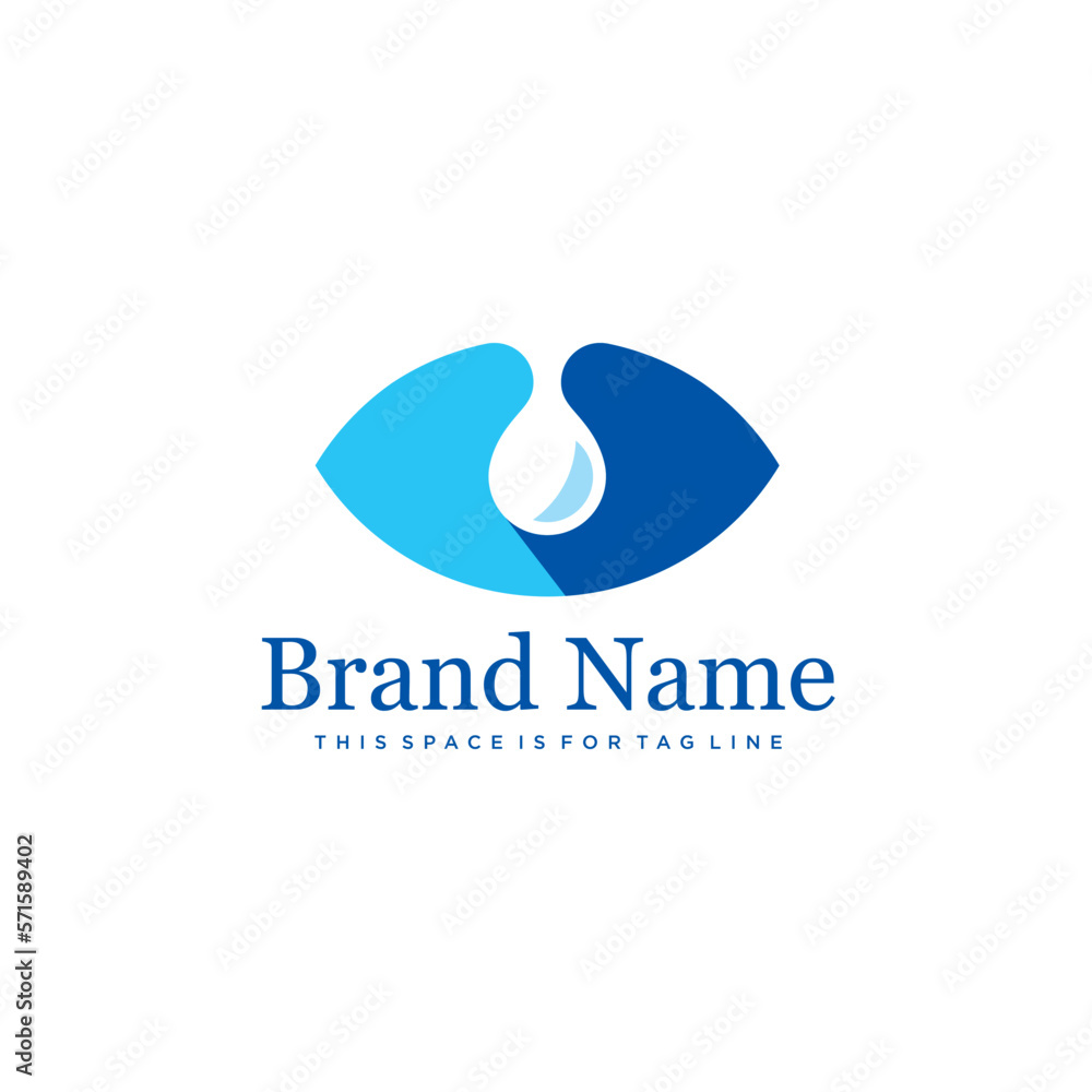 Eye Drop Negative Space Vector Logo with a Drop Created Inside a Eye ...