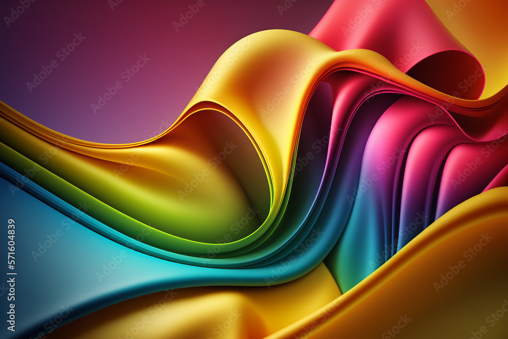 Rainbow Wavy Satin Desktop Background Stock Illustration | Adobe Stock