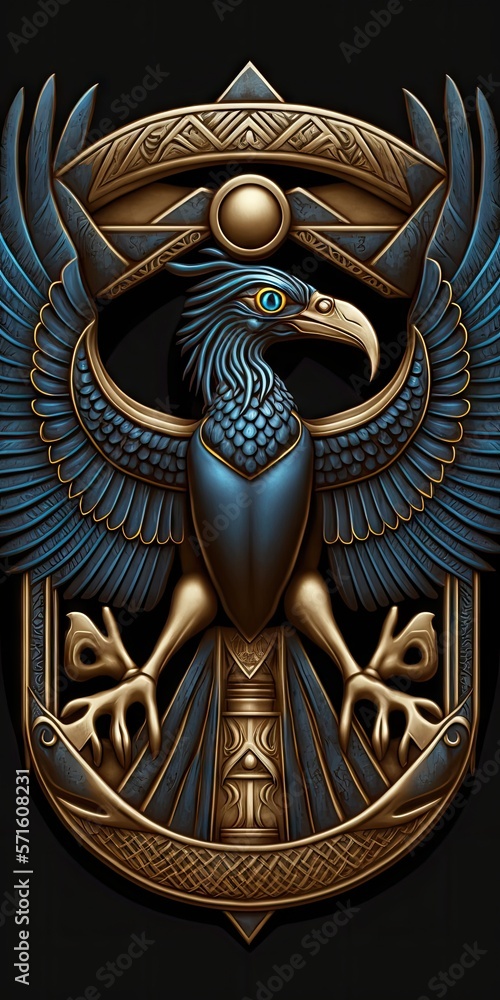 ancient Egyptian emblem religious symbol. Egypt is deified. Design ...