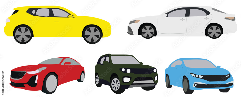 vehicle. Car vector template on white background. Taxis and minivans ...