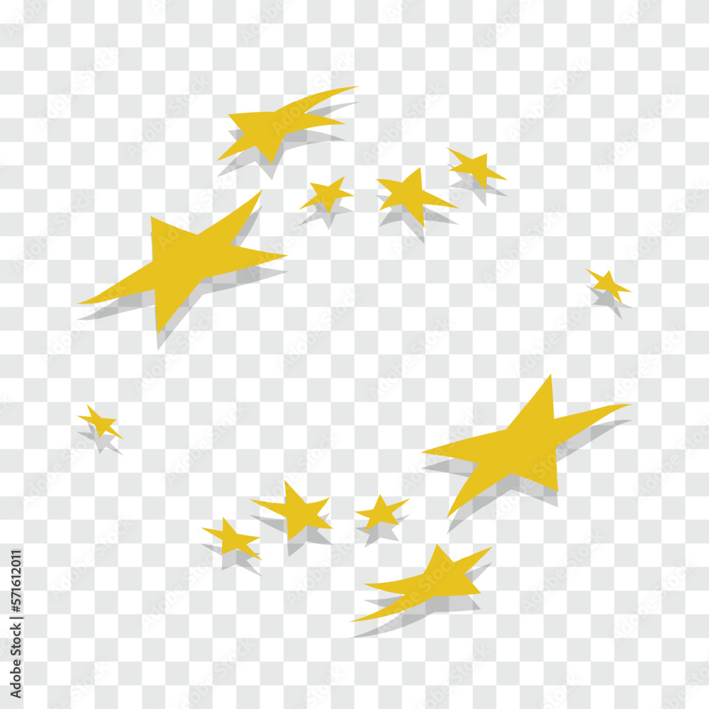 Yellow Star Logo Isolated On Transparent Background. Logo. Vector ...