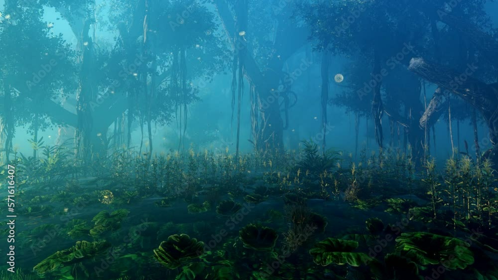 Tropical swamp panorama with aquatic plants and trees vídeo de Stock ...