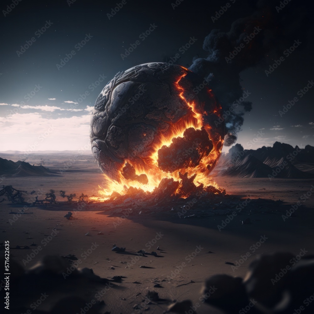 earth in flames of war. generative ai Stock Illustration | Adobe Stock