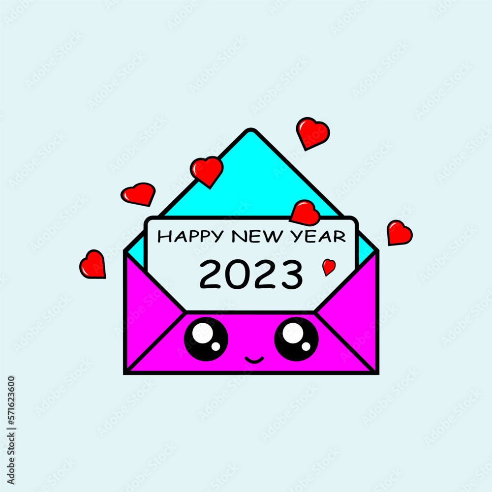 Cute envelope Cartoon. vector illustration Stock Vector | Adobe Stock