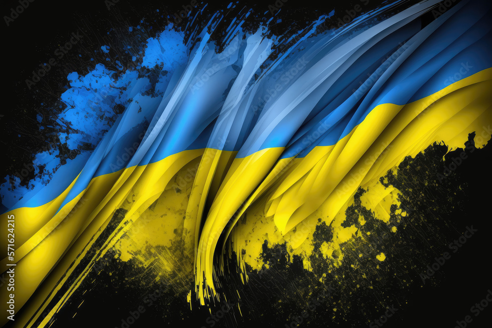 abstract blue and yellow ukraine flag background made by generative ai ...