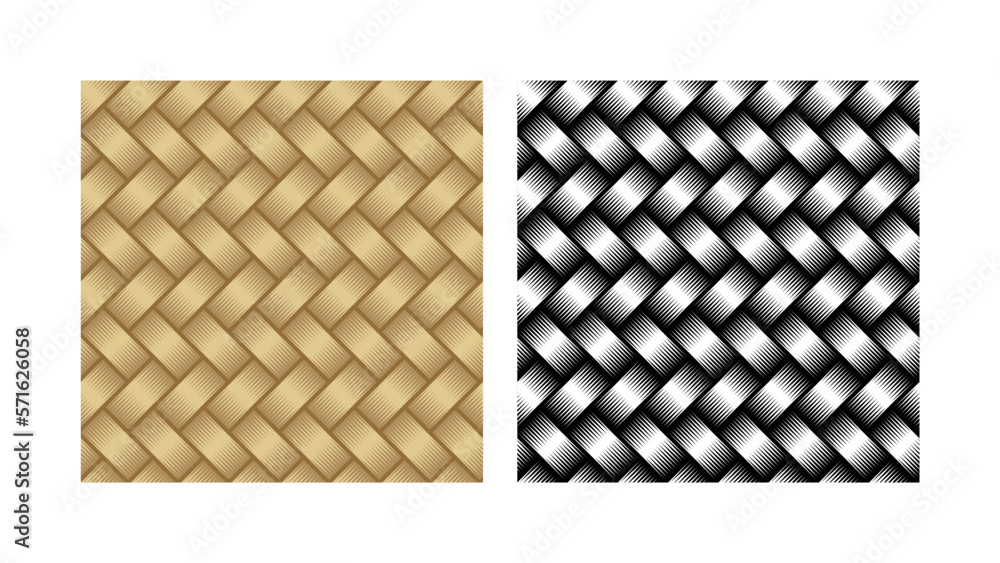 Woven Bamboo Seamless Pattern Background Vector Illustration Stock ...