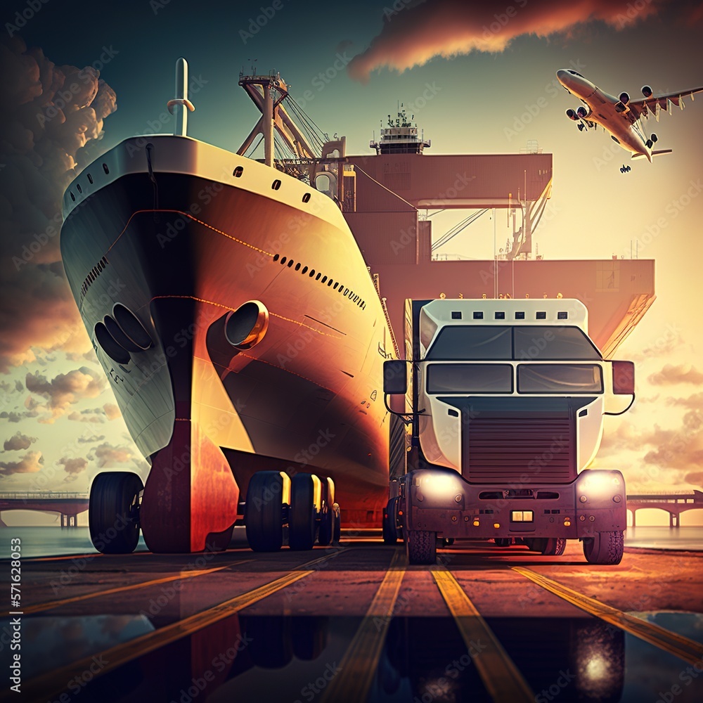 export and import of cargo. service that combines the operations of ...