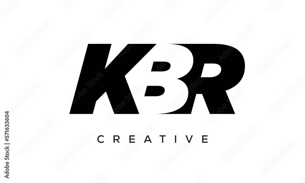 KBR letters negative space logo design. creative typography monogram ...