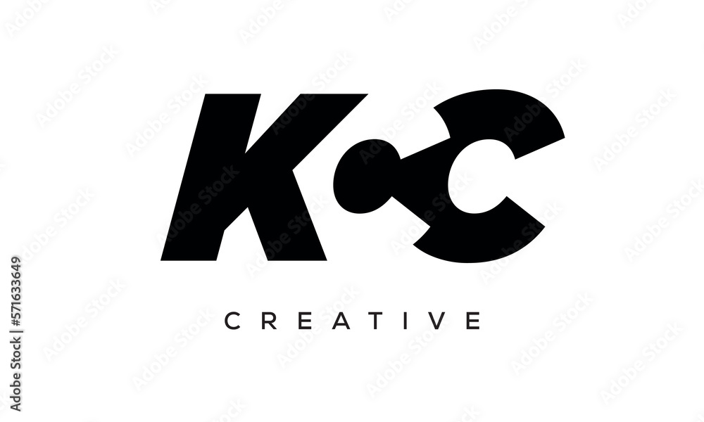 KCC letters negative space logo design. creative typography monogram ...