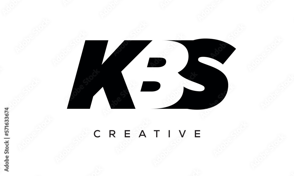 Vetor de KBS letters negative space logo design. creative typography ...