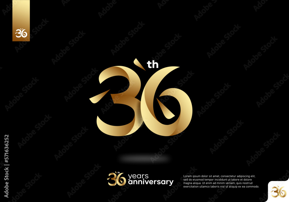 Number 36 gold logo icon design, 36th birthday logo number, 36th ...