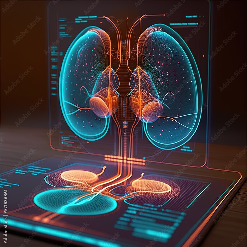 kidney hologram, verifies the test results on the virtual interface ...