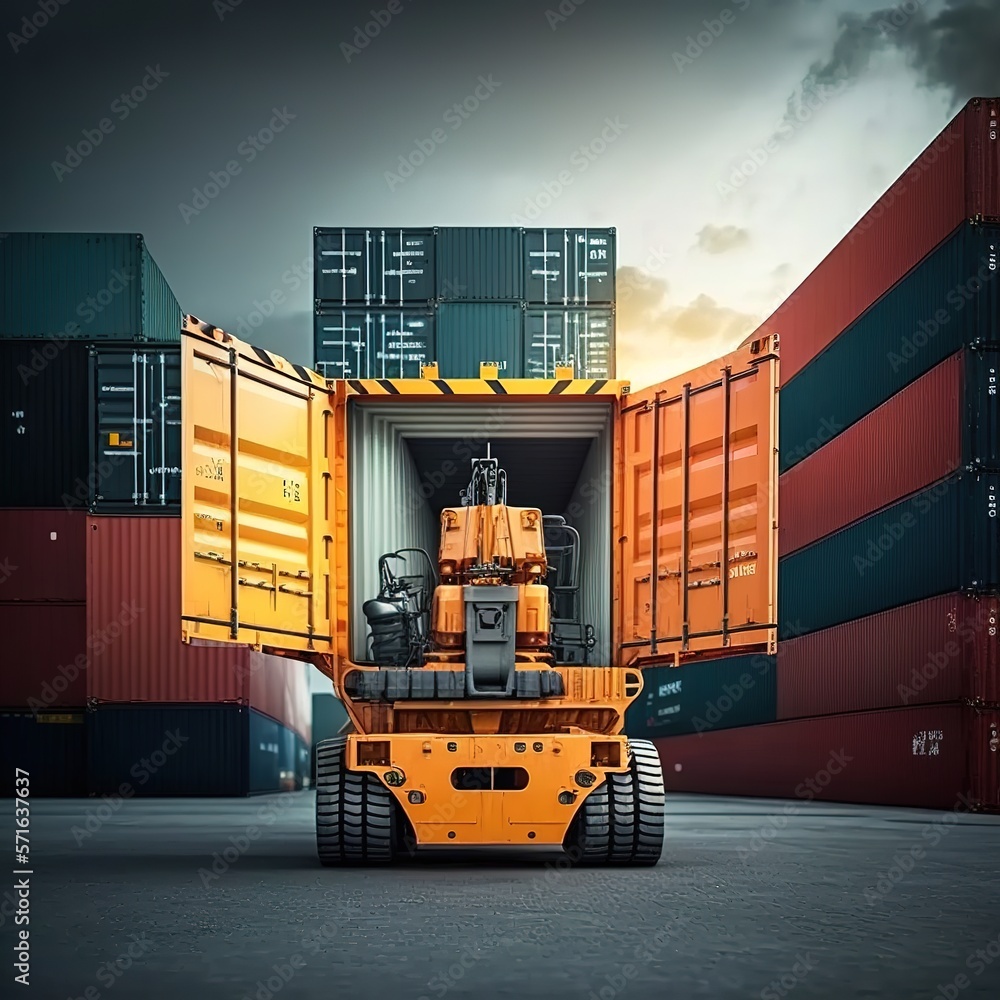 Logistics concept, Truck of logistics network distribution and smart ...