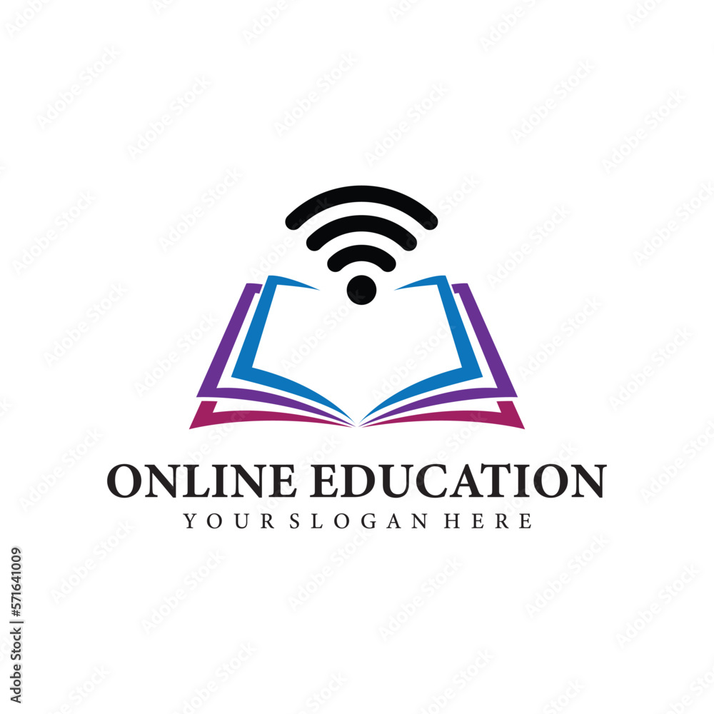 Online education logo template. Distance learning vector design. Open ...
