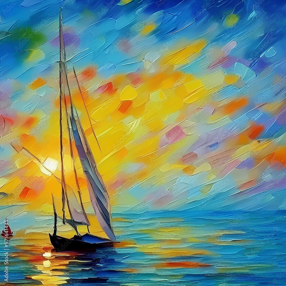 Colorful Sailboat Paintings