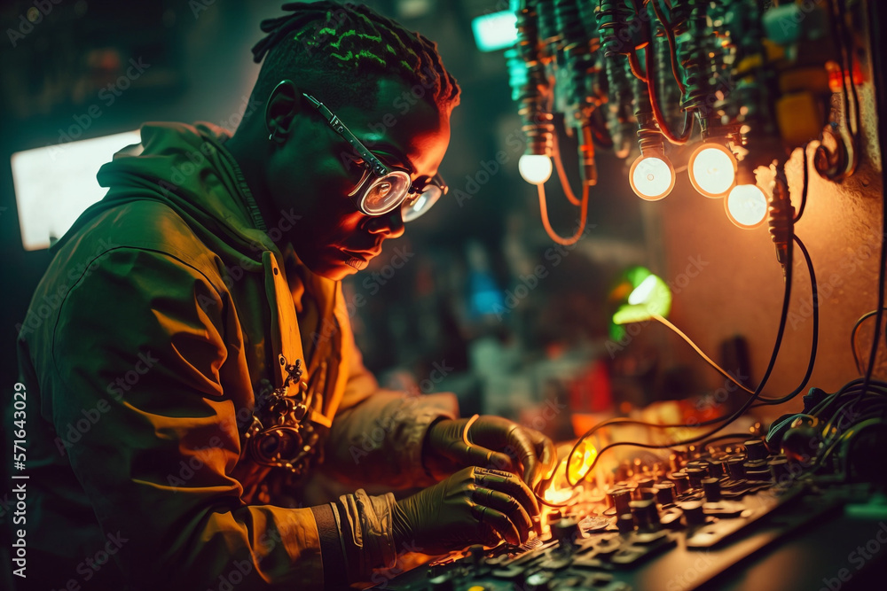 Generative ai woman scientist working laboratory on research and ...