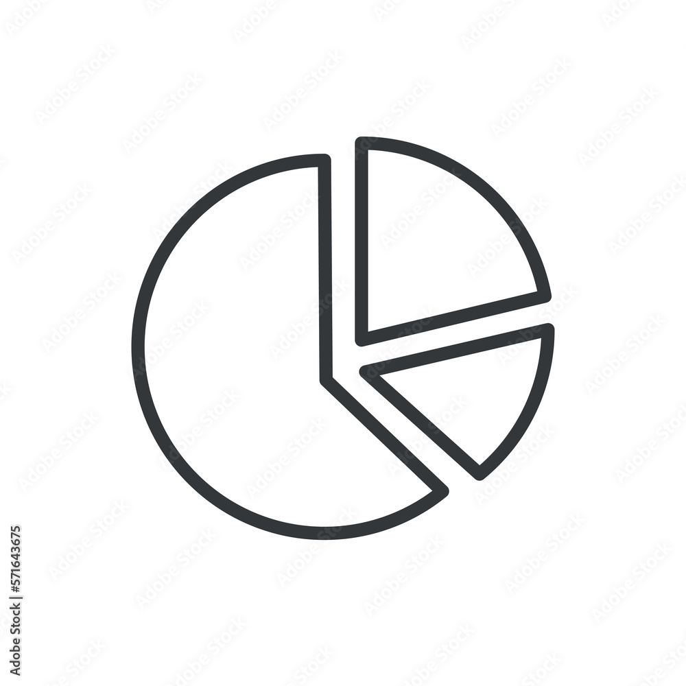 circular pie chart icon.Thin line circular pie chart icon from business collection. Outline ...