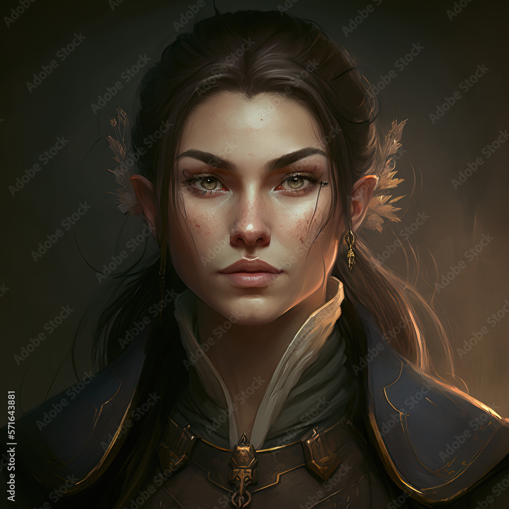 "Portrait of a Human Woman, a Fierce Warrior Ready for Battle with ...