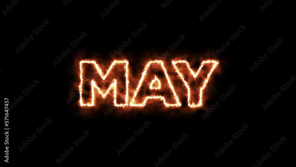 may burning word, fire text. fire text effect black background. animated text effect with high ...