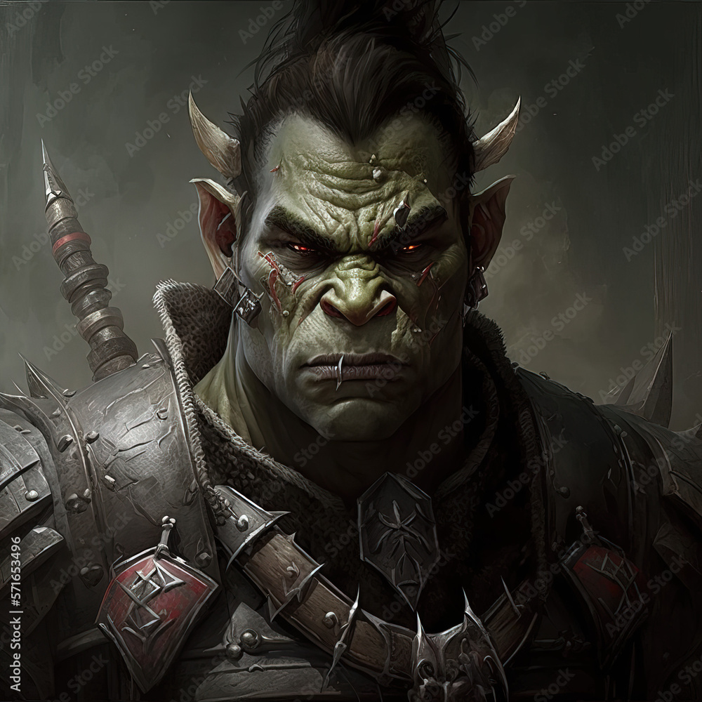 "Visage of Strength: An Intimidating Orc Warrior Emerges from the ...