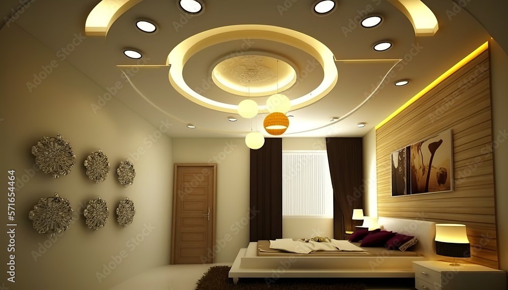a unique, special false ceiling gives the home a luxurious effect and a ...