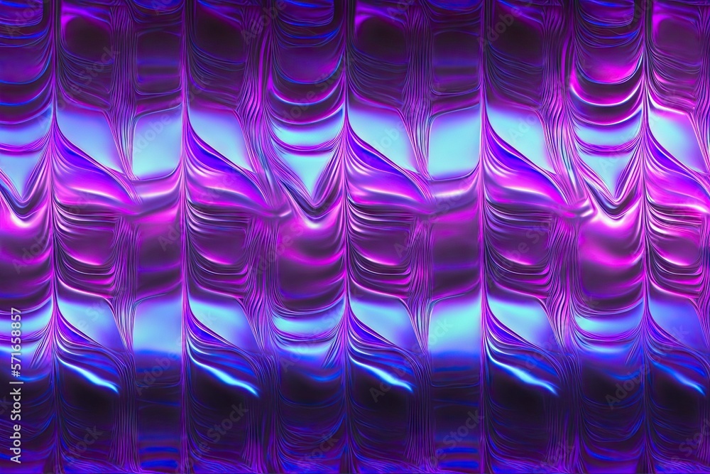 backdrop foil with a purple and blue neon glow. The texture of the ...
